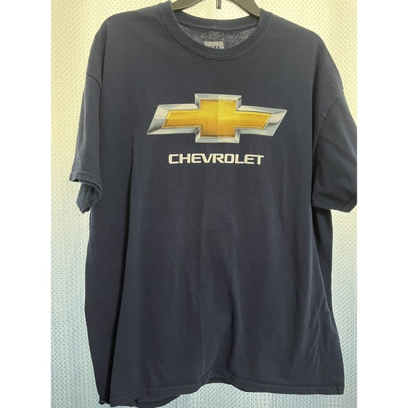 chevrolet | Shirts | Chevrolet Gold Bowtie Logo Tshirt Mens Xl Navy ...